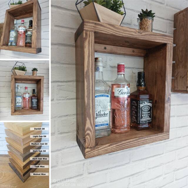 Rustic Floating Box Shelf/Any Size Reclaimed Wooden Square Cube ...