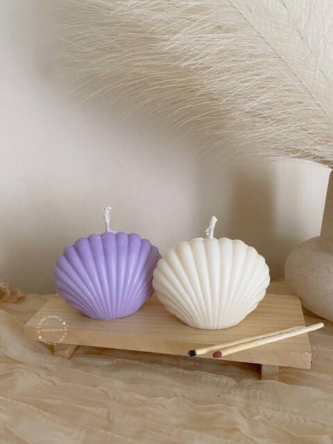 Handmade Shell Candles - Sea Candle Decor Pastel Aesthetic Coastal ...