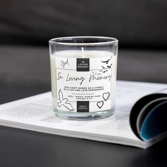 In Loving Memory Memorial Personalised Candle - Custom Deepest Sympathy ...