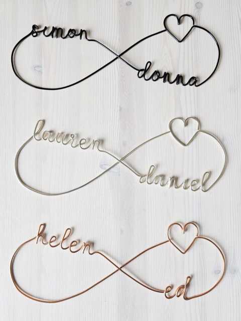 Custom Wire Words - Personalised Infinity Sign Bespoke Wall Art Quotes ...