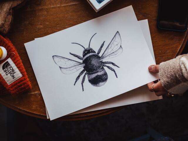 Bumblebee Ink Pen Drawing by Etsy | ufurnish.com