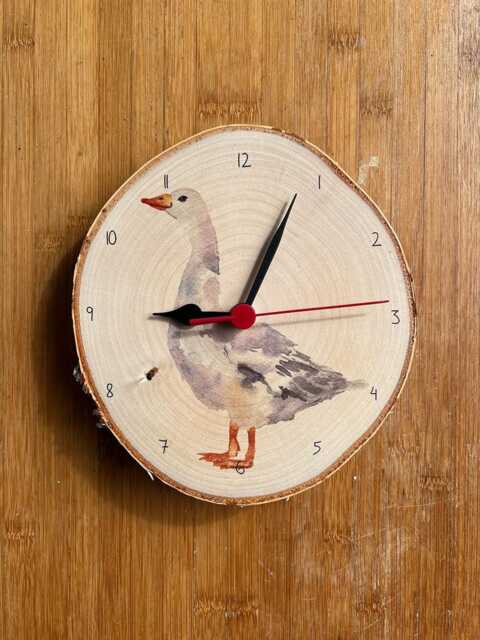 Wall Clock Goose Hygge On Birch Branch Disc by Etsy | ufurnish.com