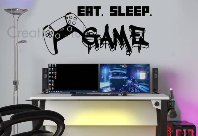 Eat Sleep Game Vinyl Wall Decal Gaming Room Decor by Etsy | ufurnish.com