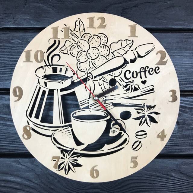Coffee Wall Clock, Kitchen Coffee Clocks, Cafe Bar Shop Decor, Art ...