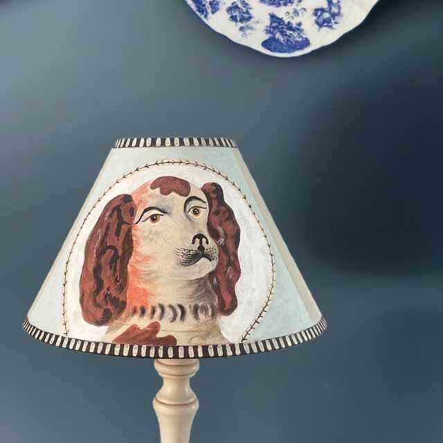 Nathaniel - Hand Painted Staffordshire Wally Dog Table Lamp Shade by ...
