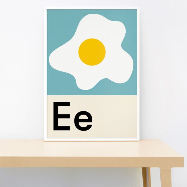 Egg Alphabet Print Letter E Poster, Nursery Wall Art by Etsy | ufurnish.com