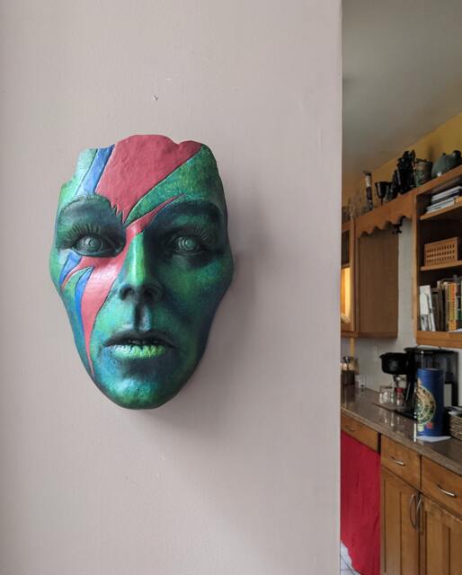 David Bowie Art Sculpture, Celebrity Wall Art, Ziggy Stardust, Object ...