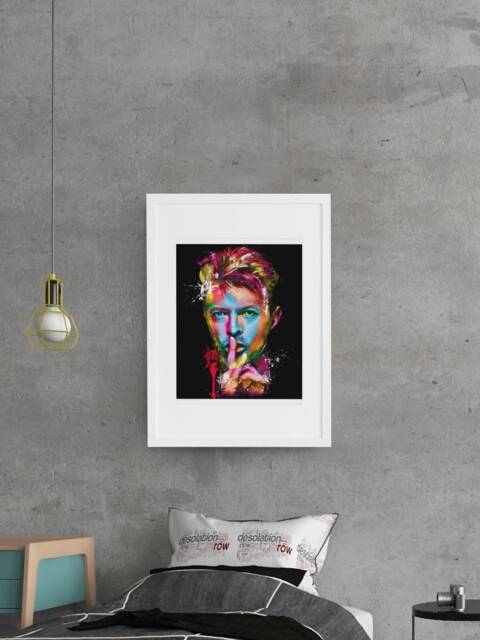 David Bowie Poster, Print, Wall Art, Canvas, , Colourful Vector With ...