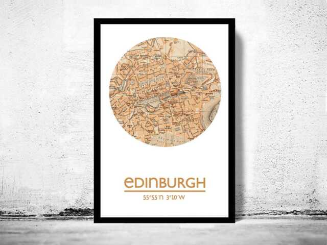 Edinburgh City Map Poster, Scotland Travel Print by Etsy | ufurnish.com