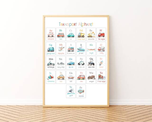 Vehicle Alphabet Poster Abc Nursery Wall Art by Etsy | ufurnish.com