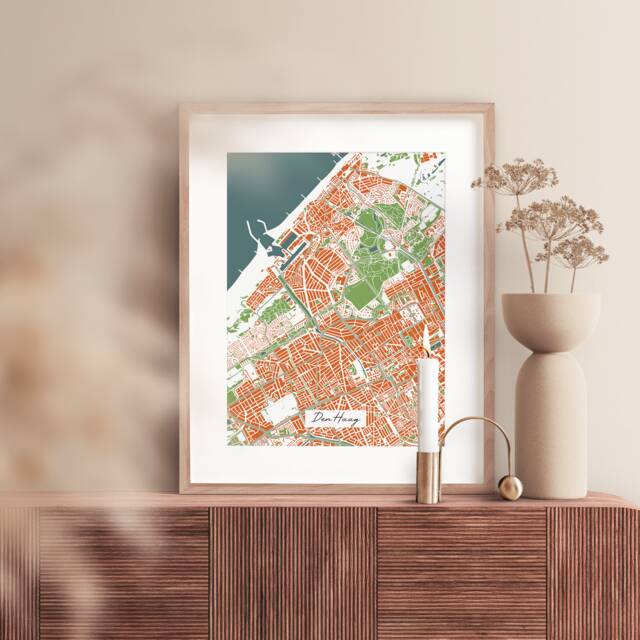 The Hague Map Poster, Art Print Souvenir, Orange City Map, Dutch Travel ...