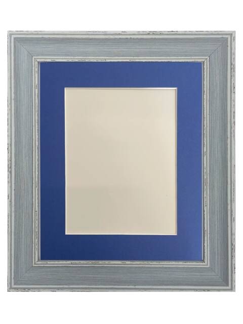 Scandi Distressed Blue Photo Frame With Oxford Mount by Etsy | ufurnish.com