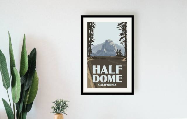 Half Dome Yosemite Poster - National Park California Print by Etsy ...
