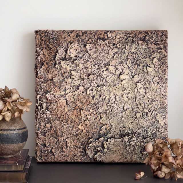 3D Textured Wall Art Rustic Japandi Decor, Earth Tone Paper Mache ...