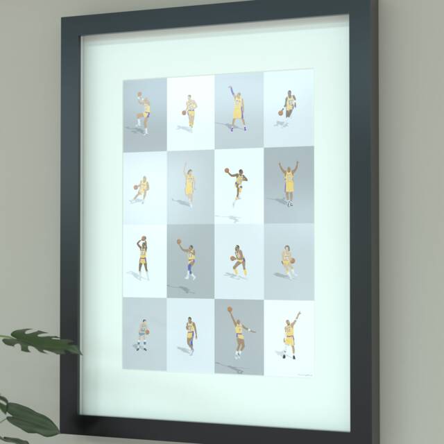 La Lakers Basketball Legends Print - Wall Art Stars History Poster by ...