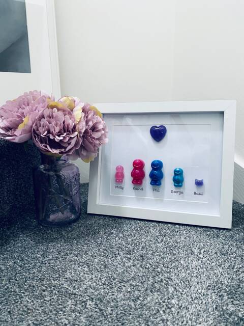 Handmade Photo Frame Epoxy Resin Jelly Babies Family Love Frame ...