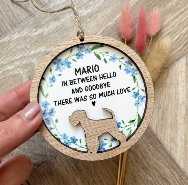 Dog Memorial Gift, Pet Sympathy Rainbow Bridge, Keepsake Pet Dog ...