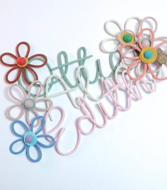 Personalized Knitted Wire Name Sign With Flowers Nursery Decor by Etsy ...