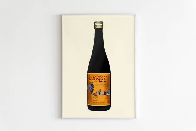 Bottle Of Buckfast Wine Print Gift Art Illustration Drawing Sketch ...