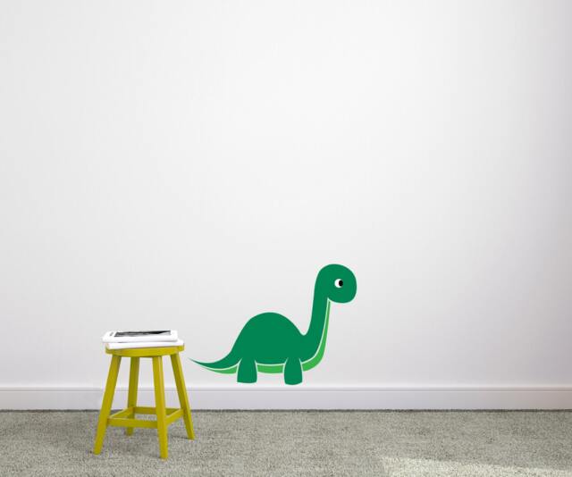 Happy Cute Brontosaurus - Wall Decal Custom Vinyl Art Stickers by Etsy ...