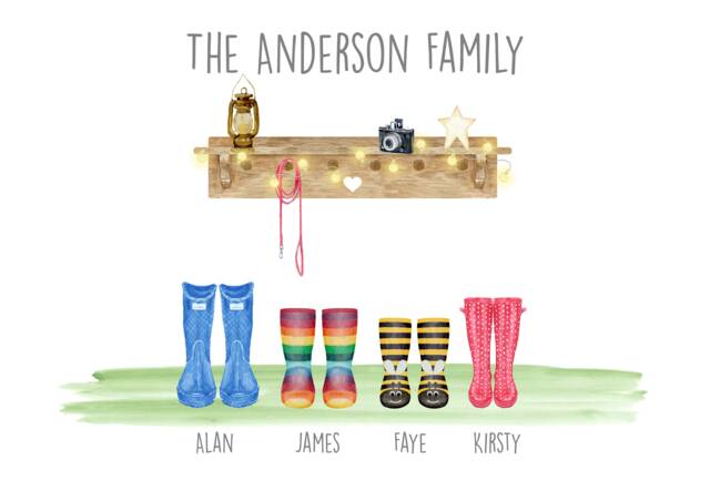 Personalised Family Boot Print A3 Or A4 Size by Etsy | ufurnish.com