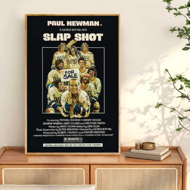 Slap Shot Movie Poster, Movie Prints For Cinema Rooms, Wall Art Decor ...
