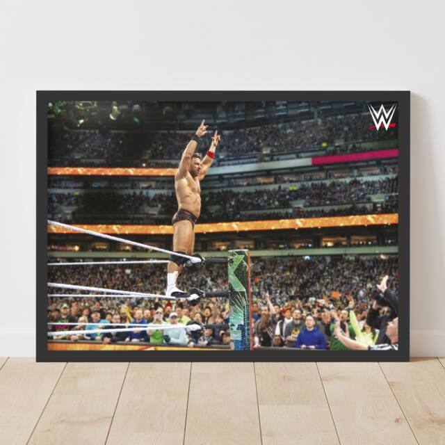 Wwe Print - La Knight On Ring Ropes Wrestlemania Poster Wrestling Wall ...