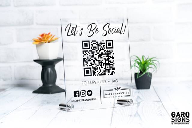 "Custom Qr Code Acrylic Social Media Sign - 10"" X 8" by Etsy ...