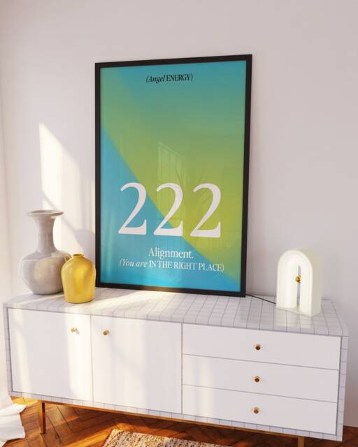 222 Angel Energy Poster, Gradient Poster Print, Wall Art, Trendy Modern ...