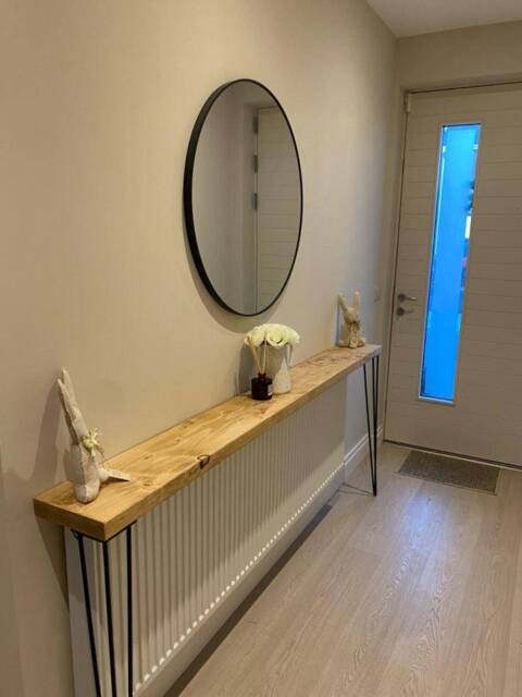 Radiator Shelf - Console Table Narrow Hallway Hall Reclaimed Entryway ...