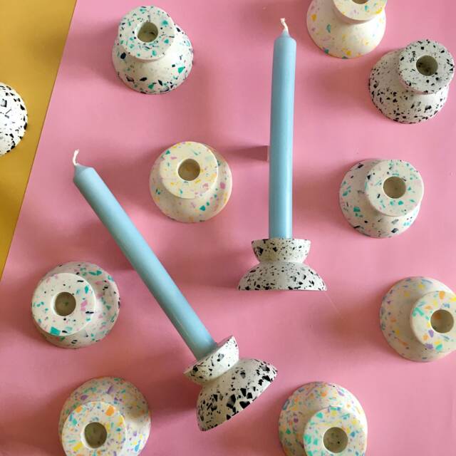 Candlestick Holder - Terrazzo Candle Set Dining Pair Tableware by Etsy | ufurnish.com