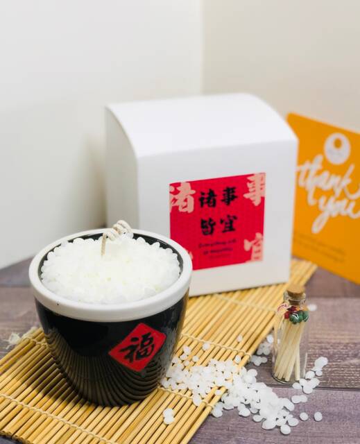 Rice Jar Candle- Bucket Rice- Harvest Season- Chinese New Year Gift- L