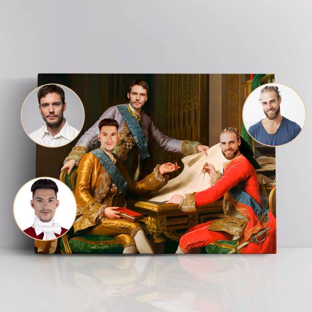The Three Lords Portrait - Custom Royal On Canvas Victorian Regal King ...