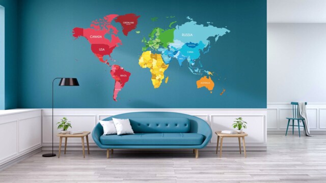 Wall Stickers World Map 200 cm Country Names by Etsy | ufurnish.com