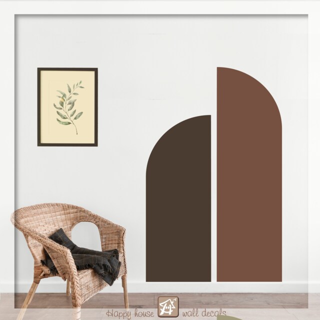 Half Arch Wall Decals, Arch Color Block Decals, Modern Geometric Decor ...