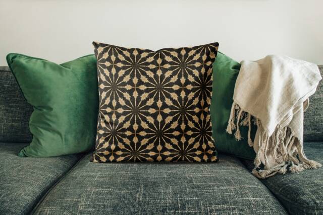 Brown Geometric Abstract Cushion - Goliath Beetle Inspired Design ...