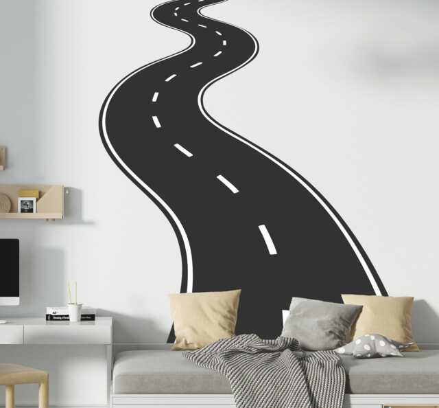 Road Highway Wall Decal Sticker Kids Room Art Mural Track Route Racing ...