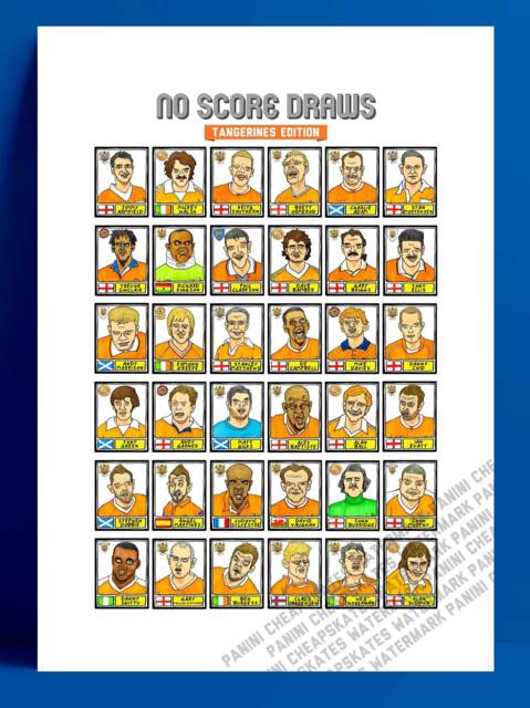 Blackpool - No Score Draws Tangerines Edition A3 Print Of 36 Hand-Drawn ...