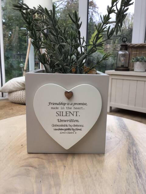 Personalised Best Friend Flower/Plant Pot Special Gift Shabby Chic ...