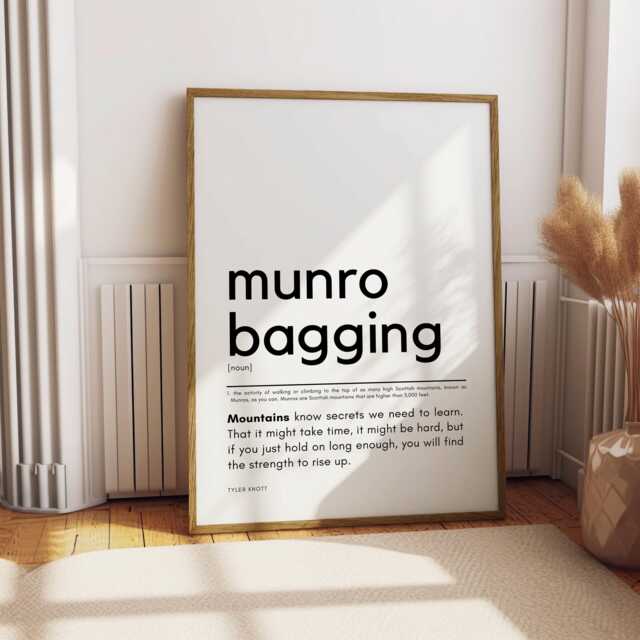 Munro Bagging Quote - Typography Art Definition Print Gift For Hiker by Etsy | ufurnish.com