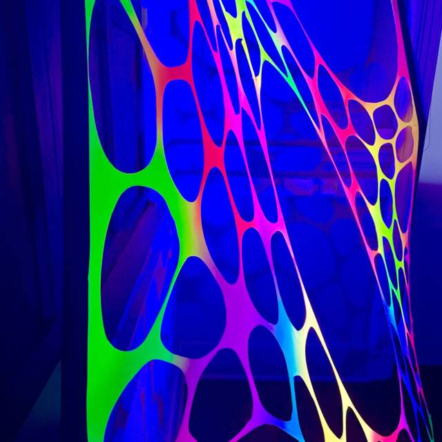 New Lined Stretchy Wall Decorations, Uv Decor, Psychedelic Rainbow Wall ...
