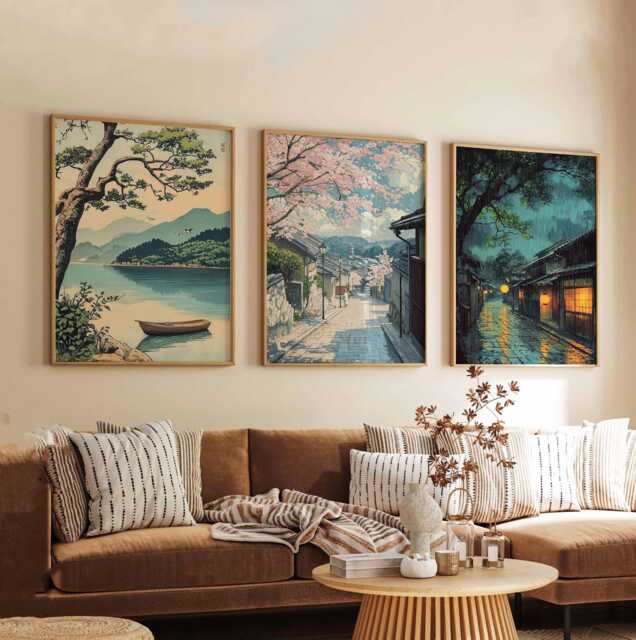 Set Of 3 Japan Posters, Travel Prints, Japanese Wall Art, Decor, Art ...