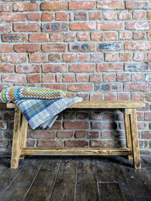 Rustic Wooden Bench/ Handmade Hall Farmhouse Trestle Bench by Etsy ...