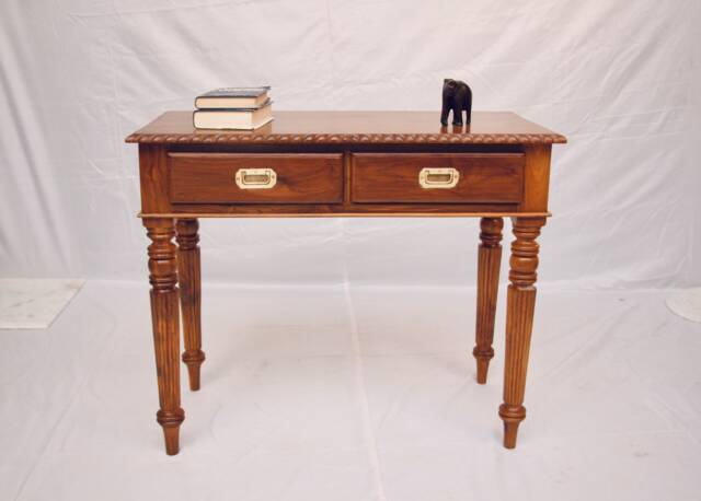 Solid Teak Colonial Writing Table Handcrafted in India With Details by ...