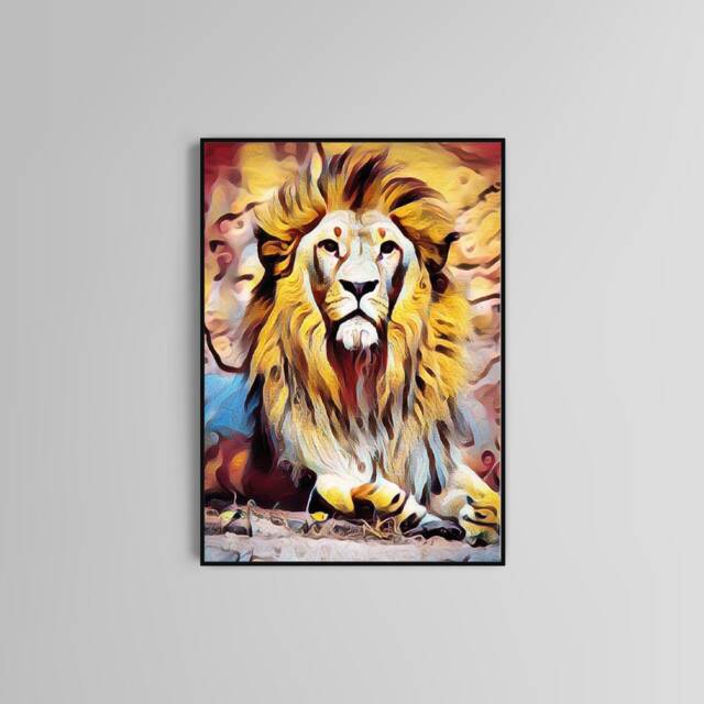 Lion Poster Print Home Wall Art Decor Animal Lion Modern Colour by Etsy ...