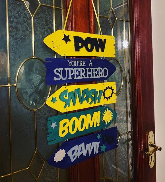 Superhero Directional Sign, Superhero Wall Plaque, Superhero Decor ...