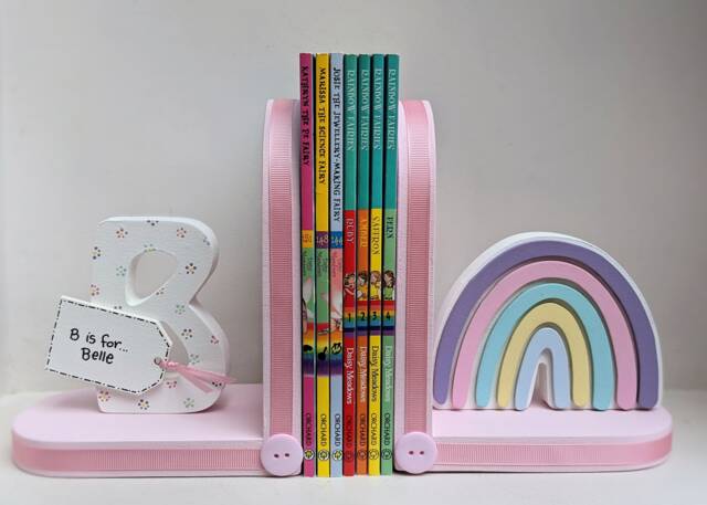 Pastel Personalised Rainbow Bookends For Children, Nursery Decor, Baby ...