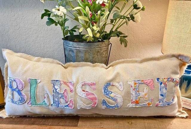 Vintage Quilted Pillow Blessed Handmade Pillows Farmhouse by Etsy | ufurnish.com