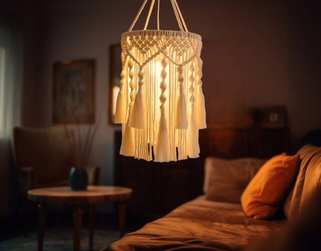 Macrame Lamp Shade, Patio Decor, Lights, Lighting Chandelier, Lamps ...