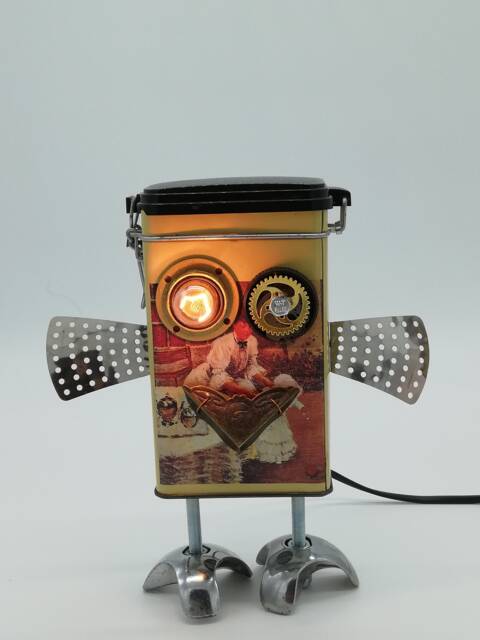 Robot Table Lamp, Desk, Bedside Table, Handmade, Recycled & Recovered ...